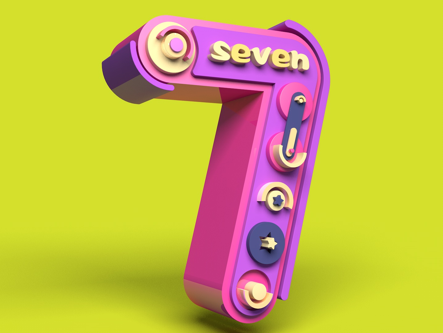 7字-C4D练习_三芯草-站酷ZCOOL