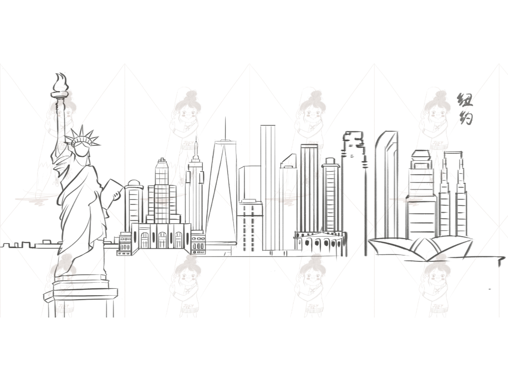 世界城市天际线_JULY米粒-站酷ZCOOL