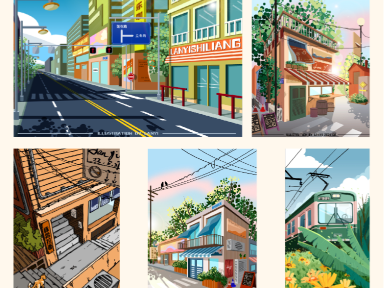 Adobe Illustrator矢量场景插画部分作品_岚一lan一-站酷ZCOOL