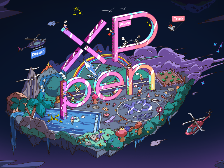 xppen(UGEE)logo焕新插画主视觉KV_VARE_L-站酷ZCOOL