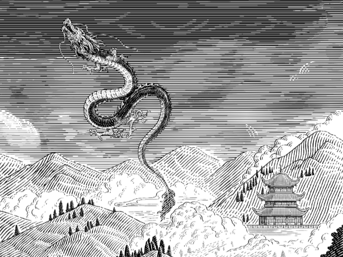 版画风原创插画丨碧螺春的传说1_石海_Arshey-站酷ZCOOL