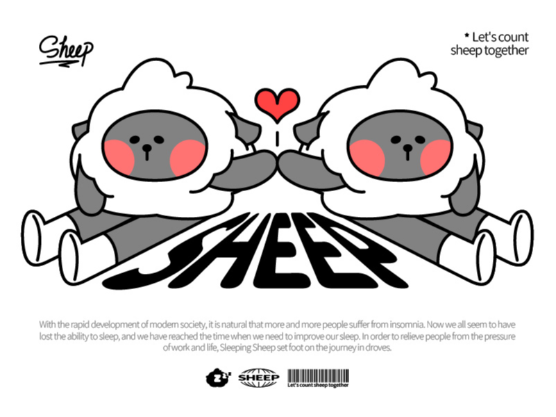 眠羊SHEEP ——（一起数羊入睡吧）_想无女士-站酷ZCOOL