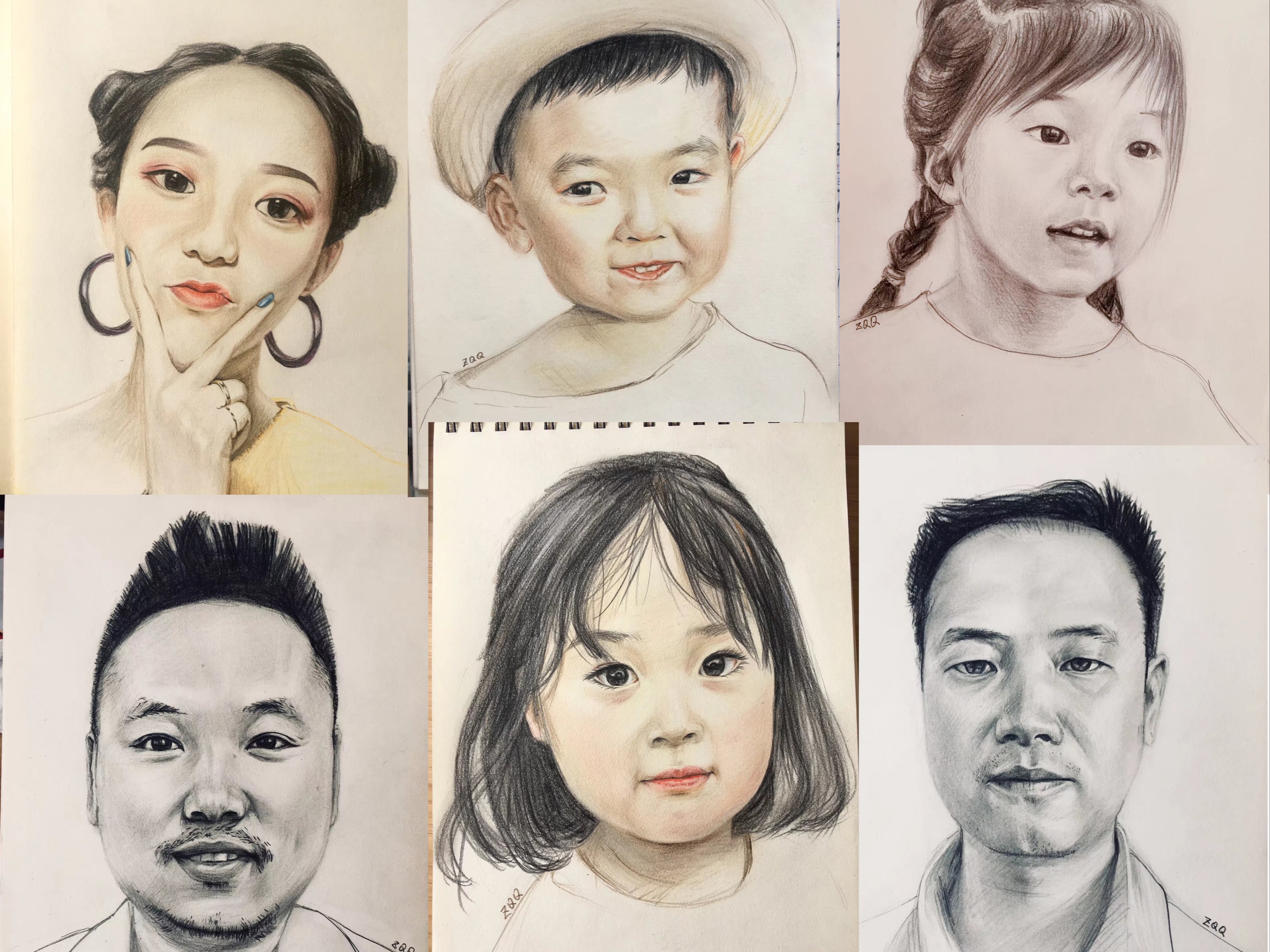 整理一波人像（客订）素描、速写、彩铅_蘑菇Mog-站酷ZCOOL