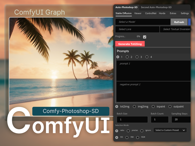 ComfyUI—在Photoshop中使用Comfy_i不鸣-站酷ZCOOL
