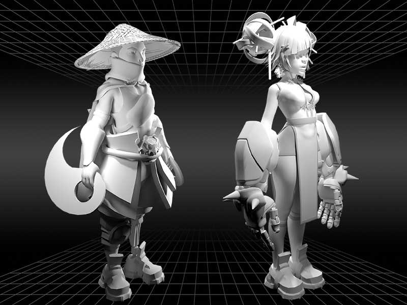 武侠系列角色设计（虚拟可穿戴）——牡丹&苍穹_Zimon3D-站酷ZCOOL