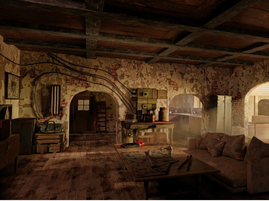 破败室内场景_dark丶ye-站酷ZCOOL