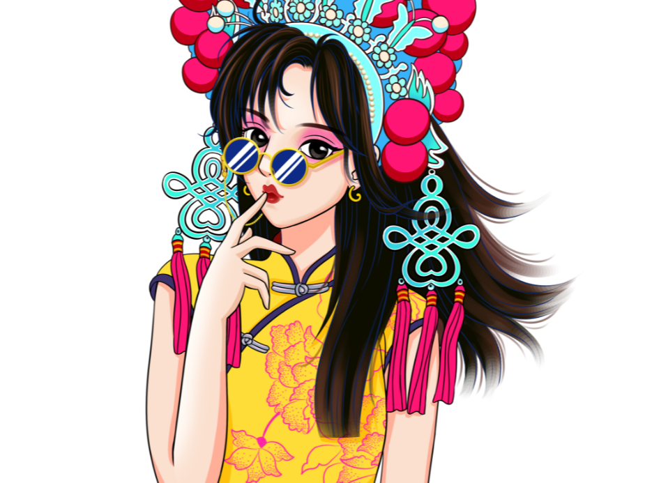 手绘女孩_丽丽插画师-站酷ZCOOL