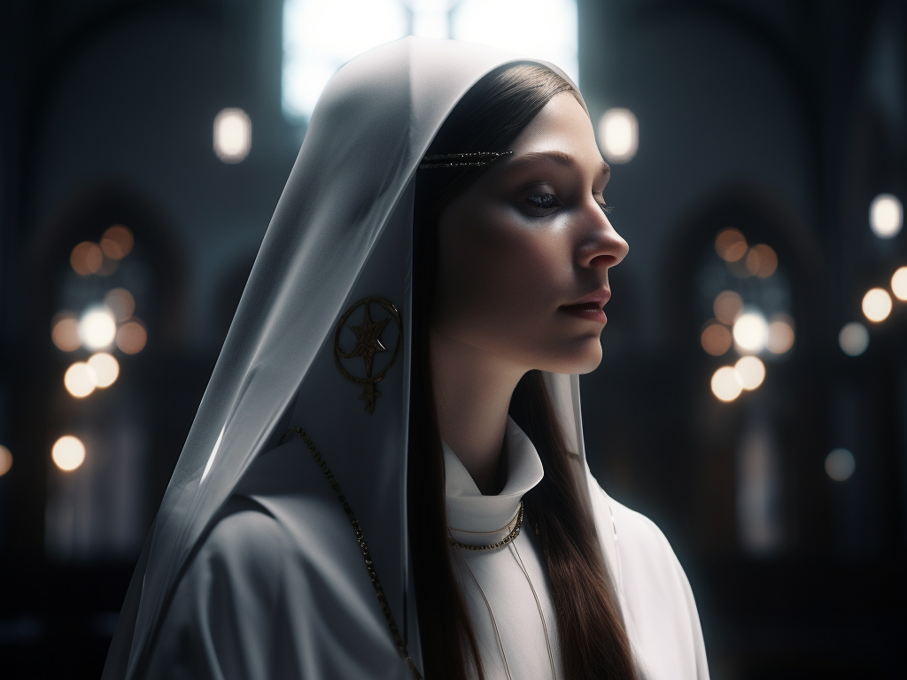 AI Midjourney 角色设计 插画 修女_三師兄-站酷ZCOOL