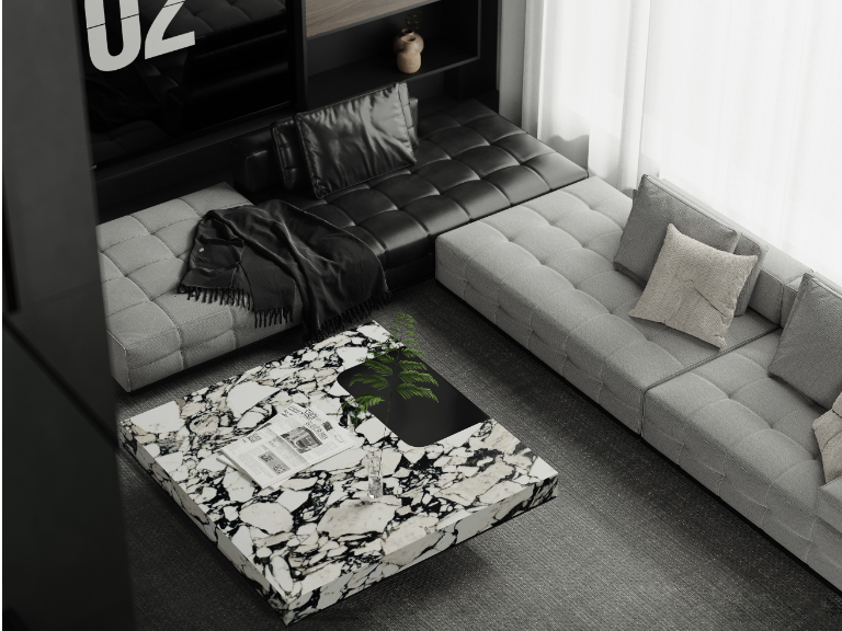 高级黑白灰客厅_BYCGI技师-站酷ZCOOL