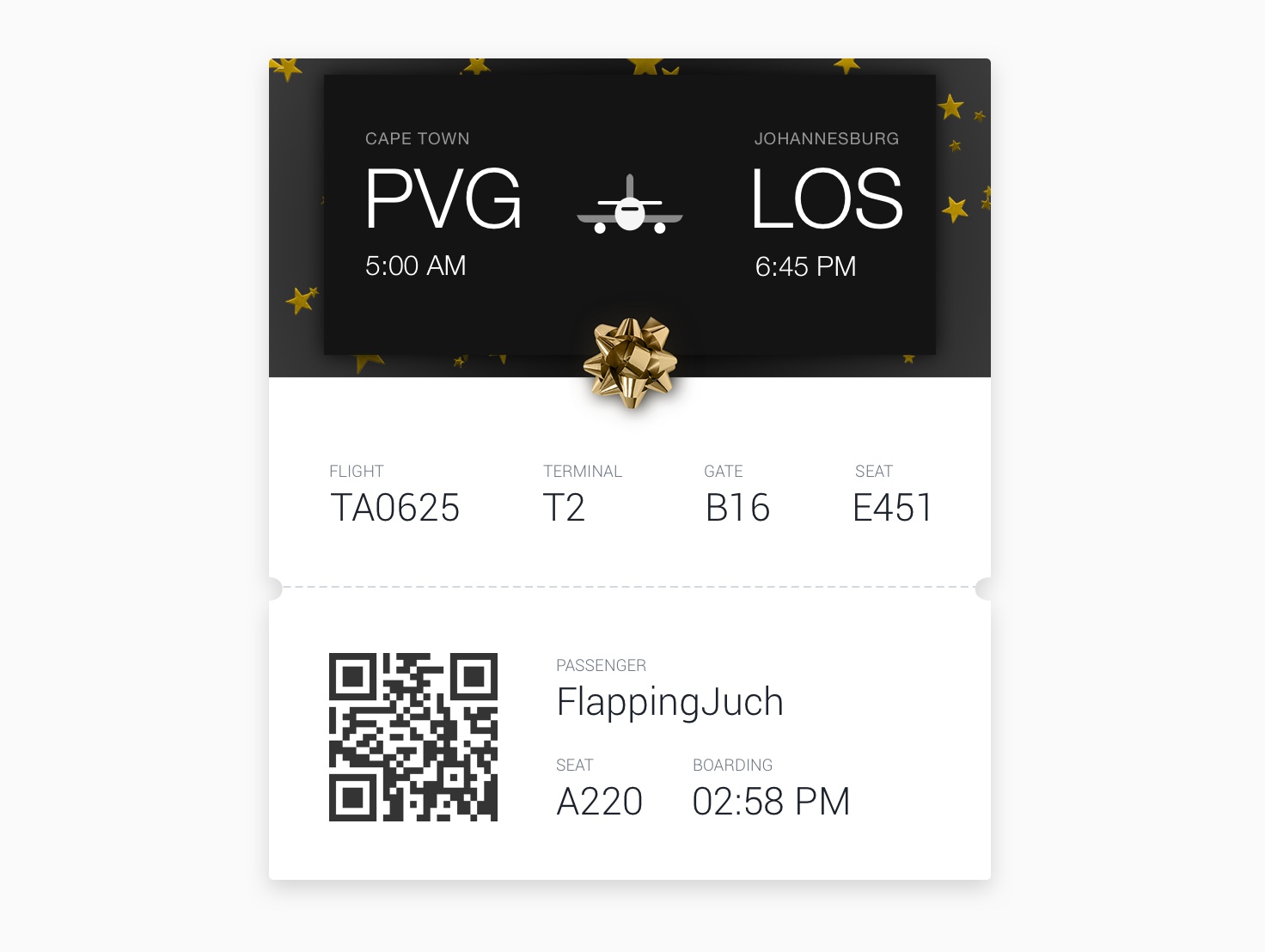 Boarding Pass UI _waterXX-站酷ZCOOL