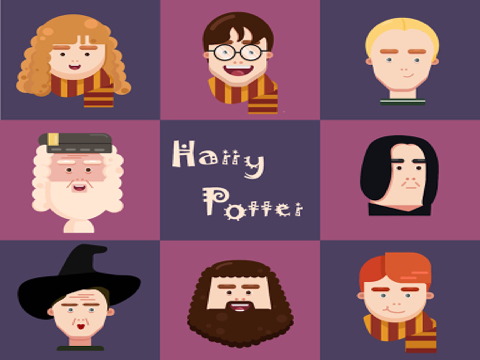 哈利波特人物扁平风头像_瑞莱克斯Brynn-站酷ZCOOL