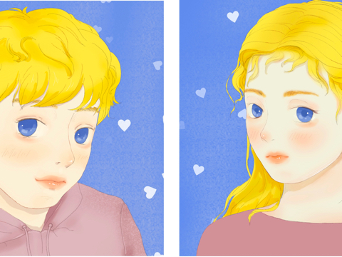 手绘cp 头像__ANLING-站酷ZCOOL