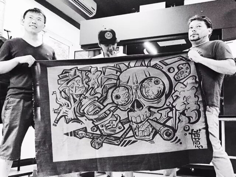 骷髅黑白涂鸦_涂手G_boss-站酷ZCOOL