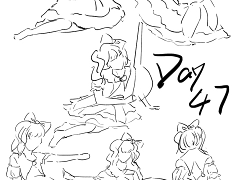 #速写60天挑战赛# Day47 _兰与四个月亮-站酷ZCOOL