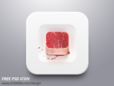Free Psd Icon / Meat on Plate_orlovsky-站酷ZCOOL