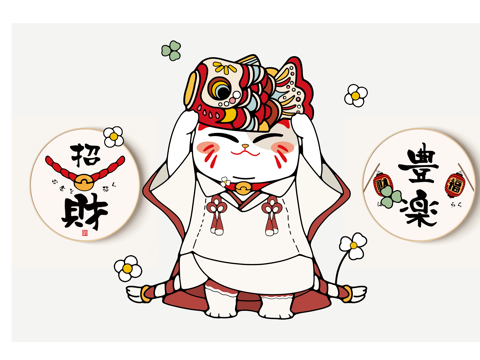 原创插画 | 招财猫咪~_想变小猫zz-站酷ZCOOL