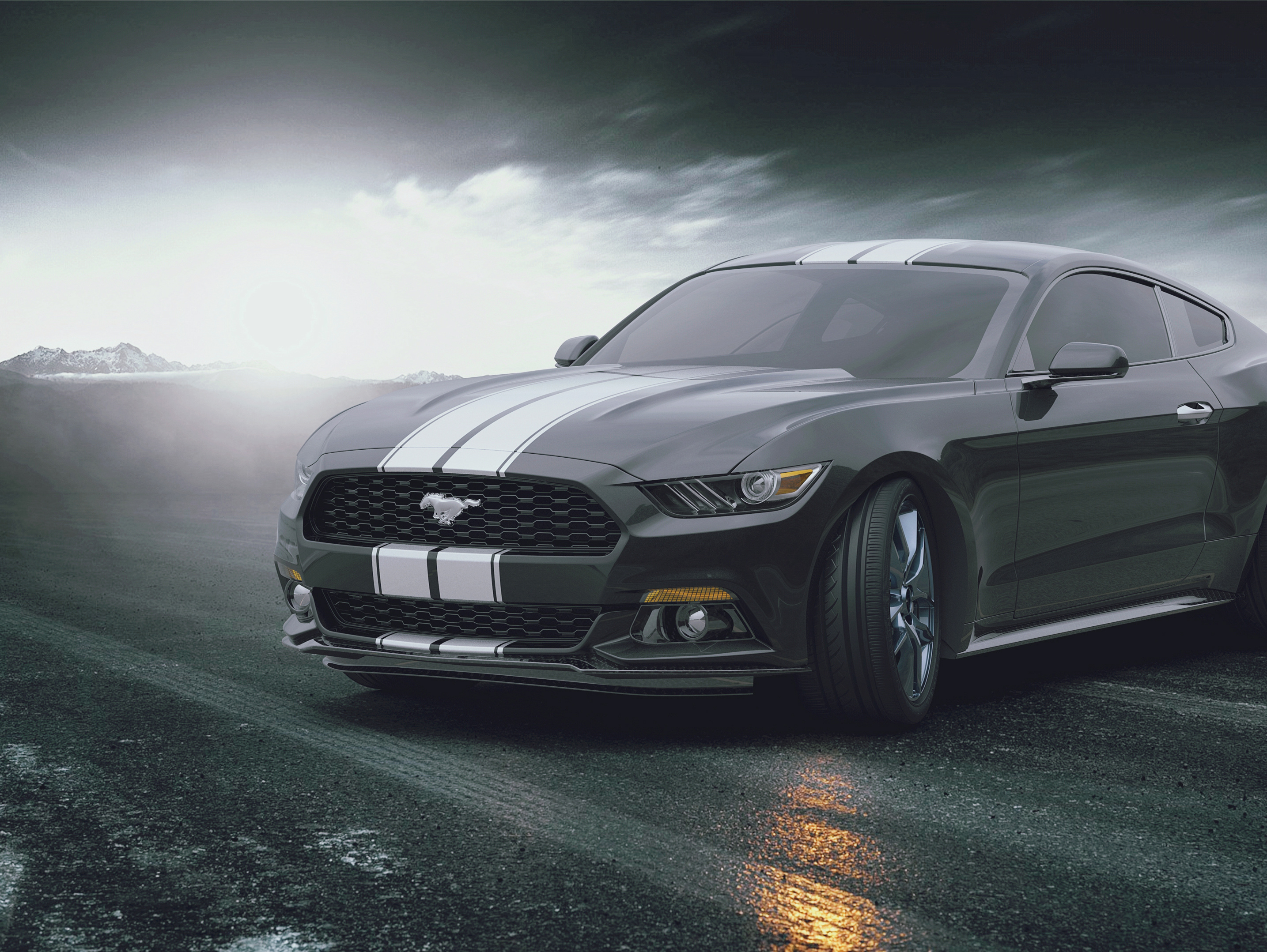 Mustang汽车渲染_许小叔儿-站酷ZCOOL