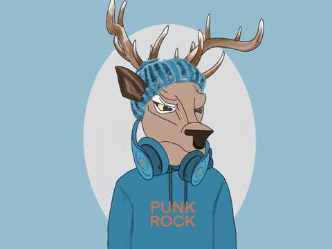 NFT头像 名称：摇滚鹿_猛汗-站酷ZCOOL