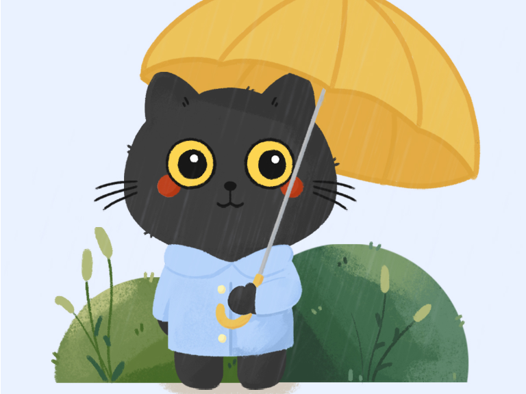 天气插画｜皮皮的下雨天_布吧嗒Bubarda-站酷ZCOOL