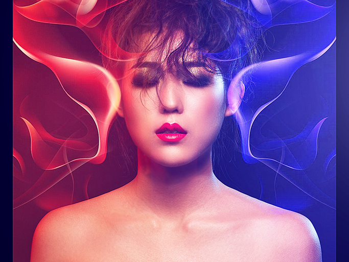 ps商业修图教程 平面设计学习班 平面设计速成班 平面设计基础 蓝色火焰与红色火焰合成案例 _烨子83-站酷ZCOOL