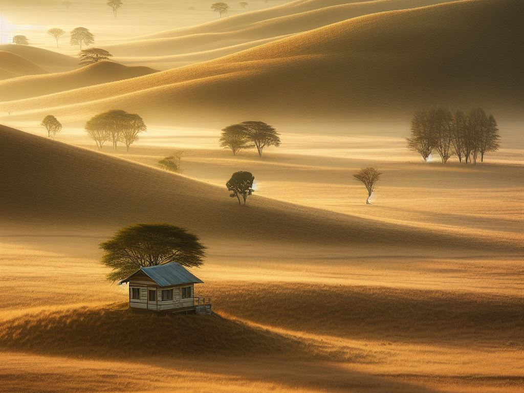 AI练习 | 原野小屋 | 风景建筑_TwoForests-站酷ZCOOL