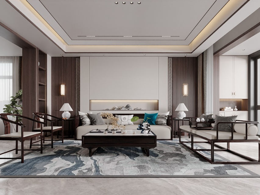 新中式客餐厅_是丽丽啊wink-站酷ZCOOL