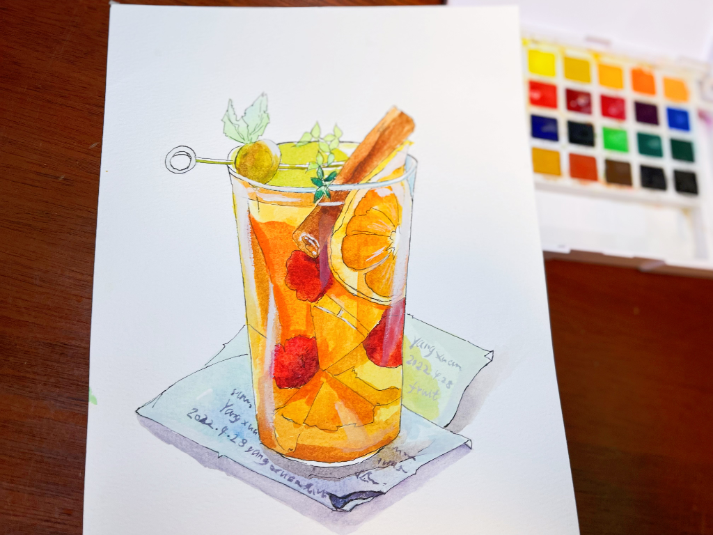 钢笔淡彩 美食_晴天0707-站酷ZCOOL