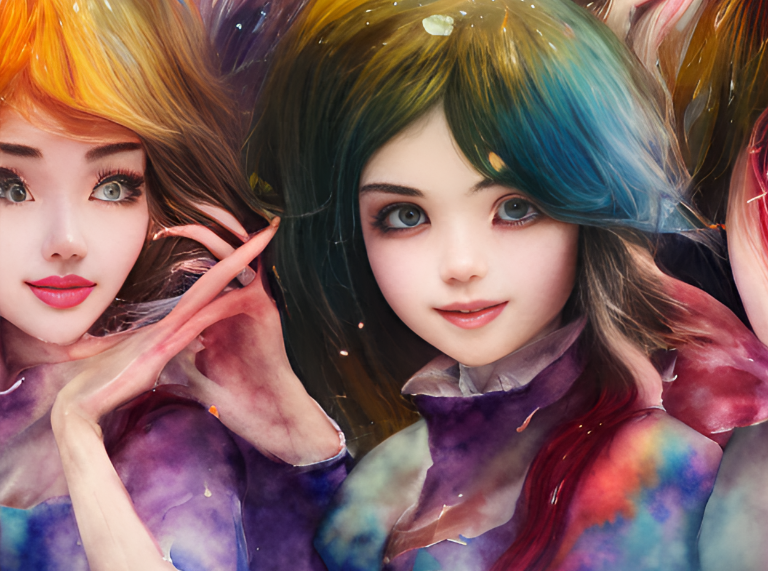 #站酷梦笔#女孩，4K，超细致，水彩画,虚幻引擎,插画_没错这就是君睿-站酷ZCOOL