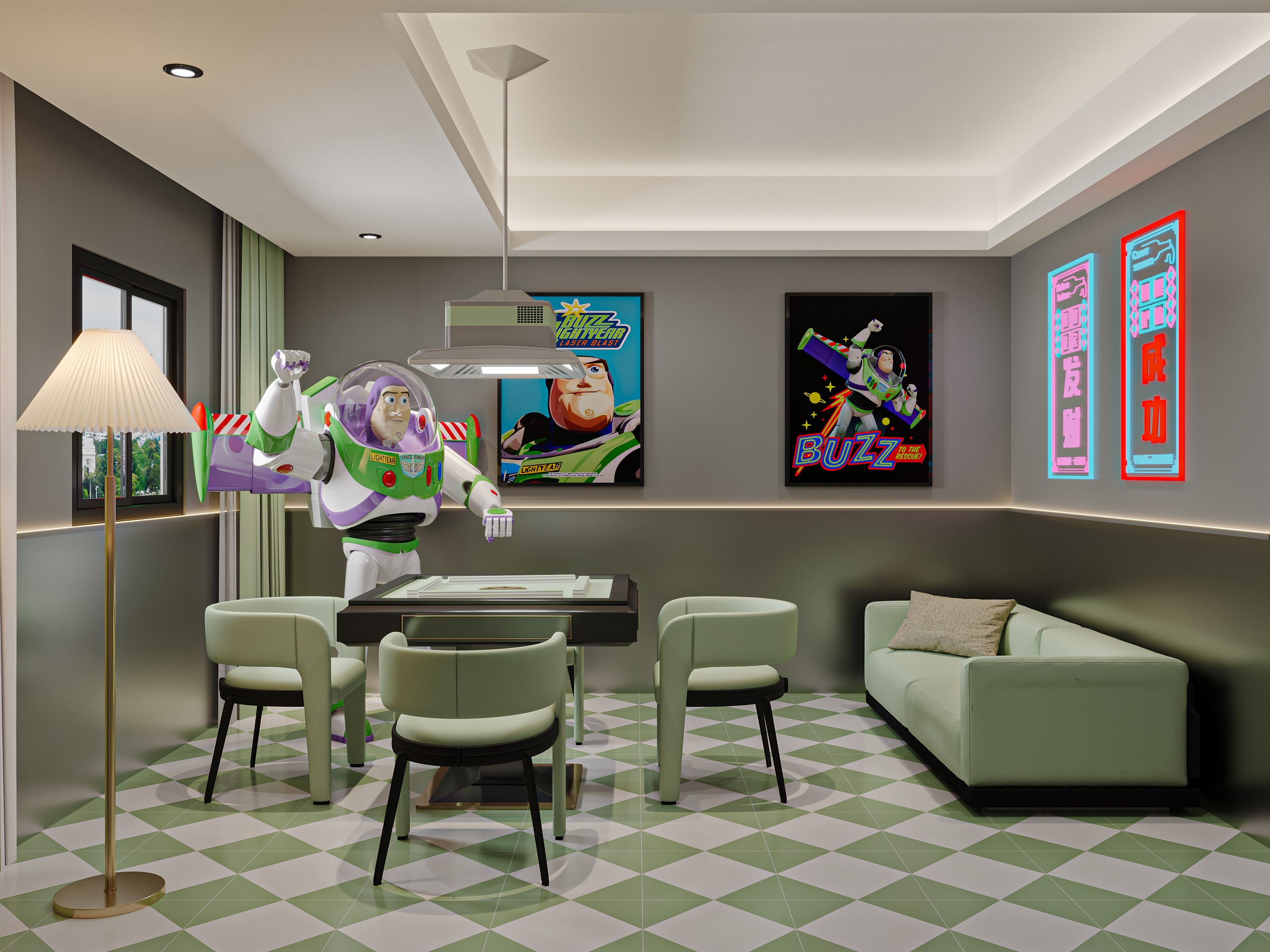 工装—棋牌室_苏梦琪呀-站酷ZCOOL