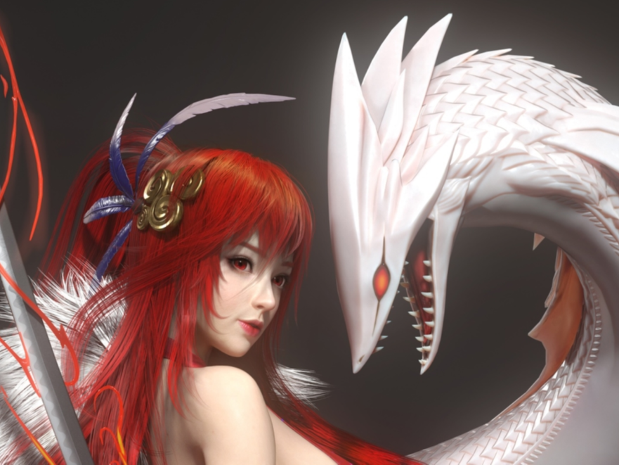 【3D高精度建模】御龙少女_依古奈斯eugin-站酷ZCOOL