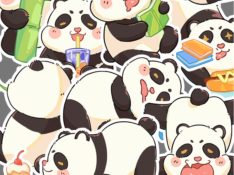 panda*贴纸设计（可授权）_奇阿树-站酷ZCOOL