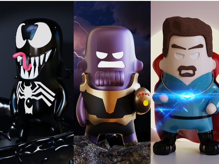 Rhino/Keyshot建模渲染习作25—玩偶合集_朝西里-站酷ZCOOL