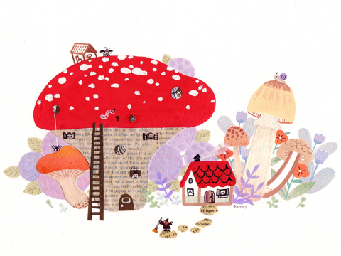 蘑菇森林里的小居民们_littlekoucy-站酷ZCOOL