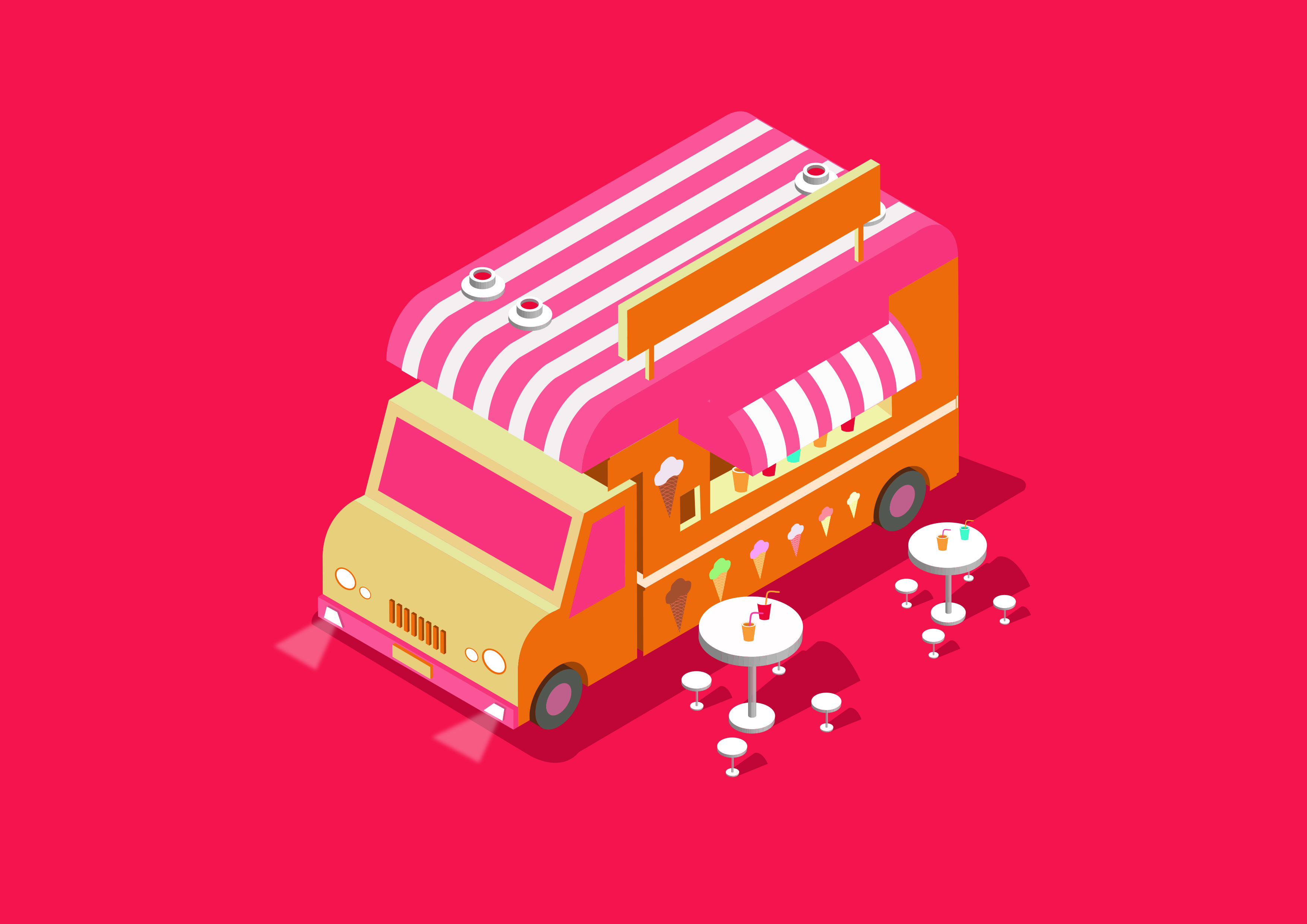 Ps3d立体小场景插画练习_设计师小鹿-站酷ZCOOL