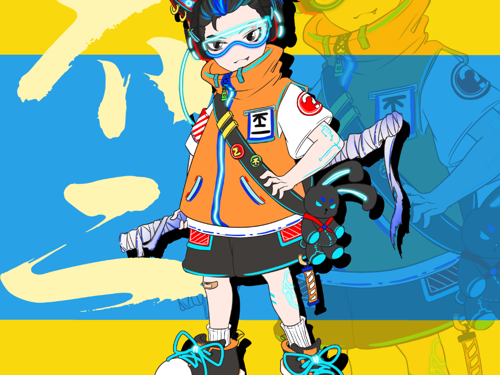 不二小子-赛博朋克潮玩ip人物创作_BOBO正在努力-站酷ZCOOL