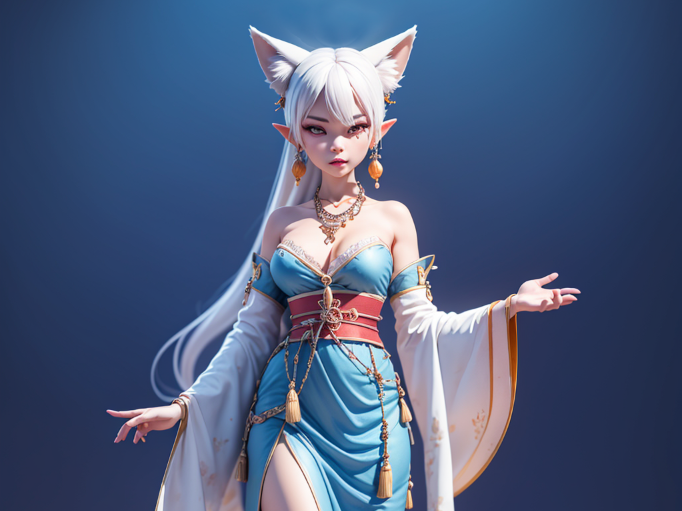 AI绘画-盲合手办-狐妖少女系列01_婉艺AI-站酷ZCOOL