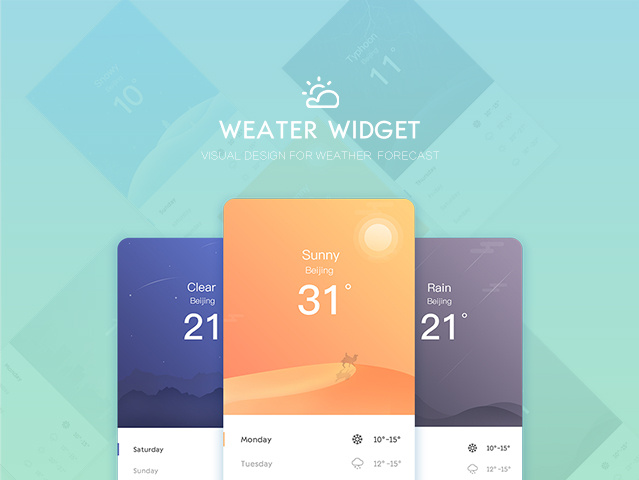 【天气】Weather Widget界面设计_Cam1994-站酷ZCOOL