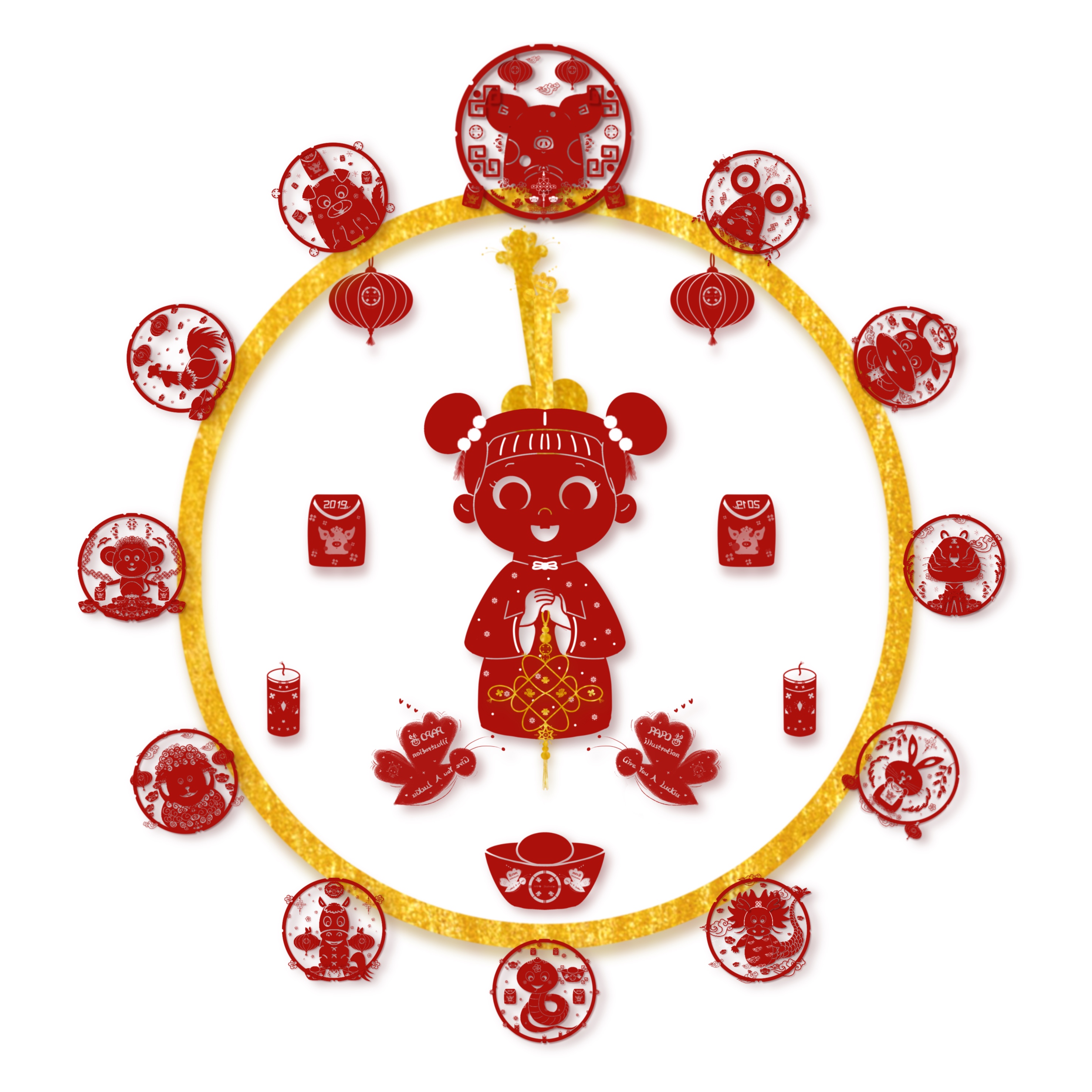 今天才来，依然新年快乐_YA妞YA仔小YAYA-站酷ZCOOL