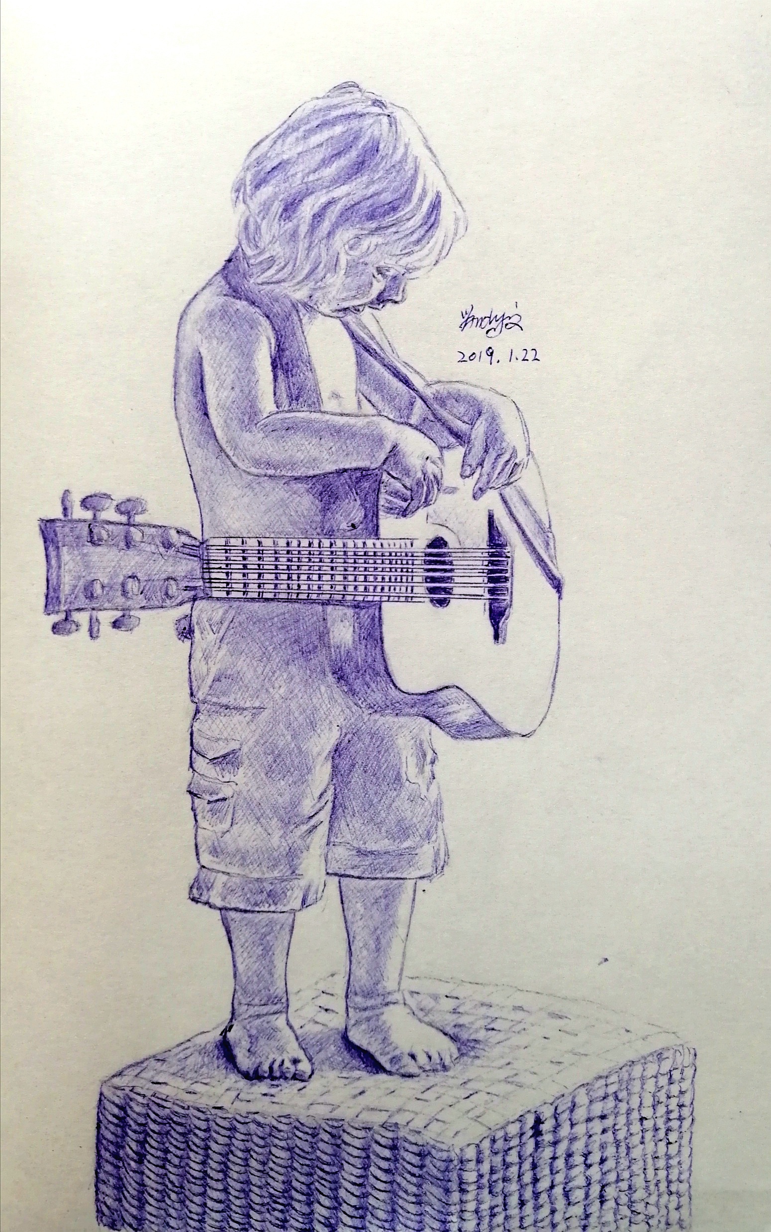 小男孩的音乐梦_老男孩的画梦-站酷ZCOOL