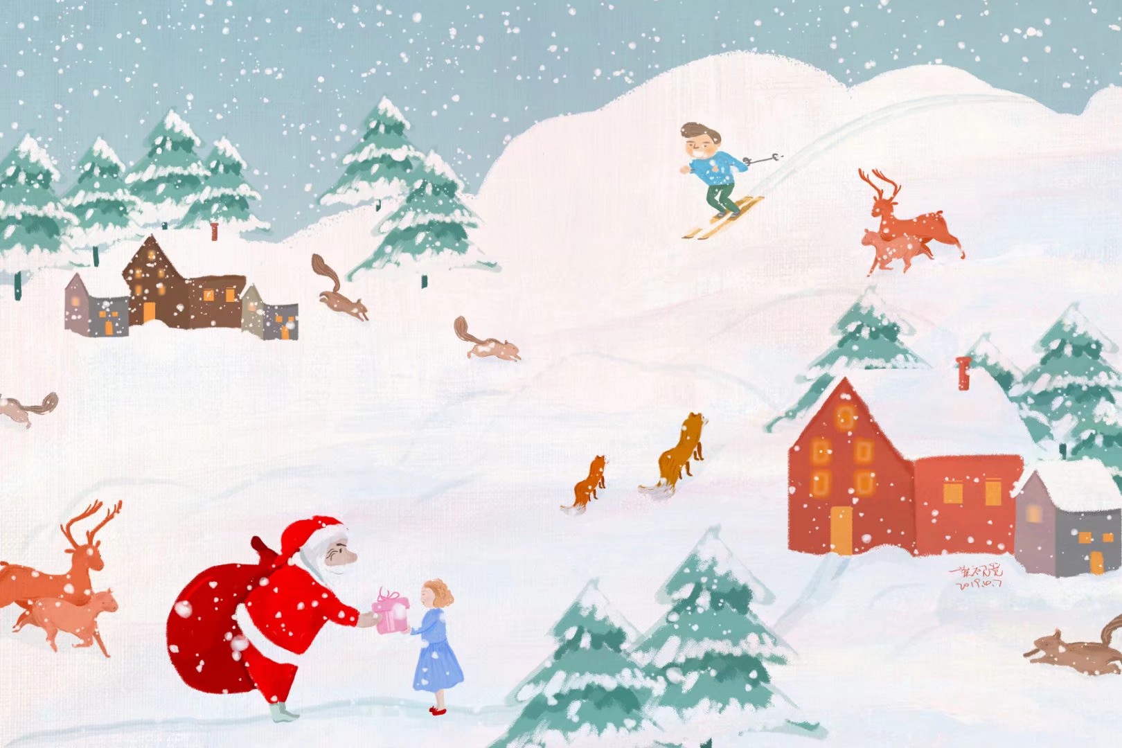 圣诞节到了，南方的小伙伴想堆雪人_LAMDOOM-站酷ZCOOL