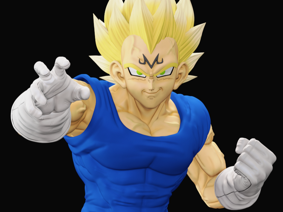 魔人贝吉塔GK雕像_丰满的臆想-站酷ZCOOL