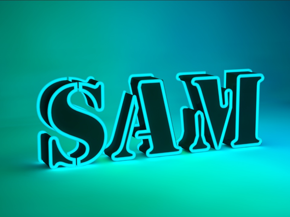 C4D灯光字体——《Sam》_baby细芯-站酷ZCOOL