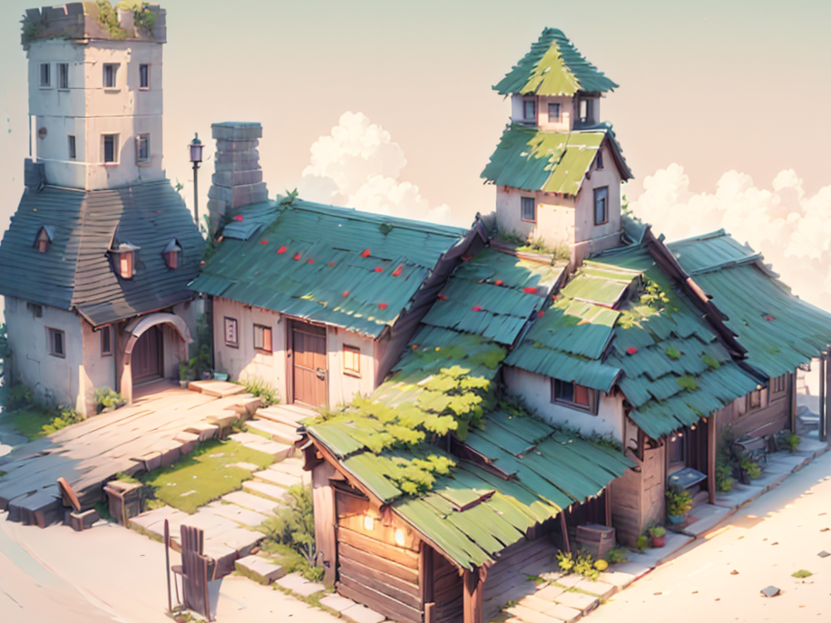 AI 游戏建筑设计 stable diffusion_巡斗垒CLOUD-站酷ZCOOL