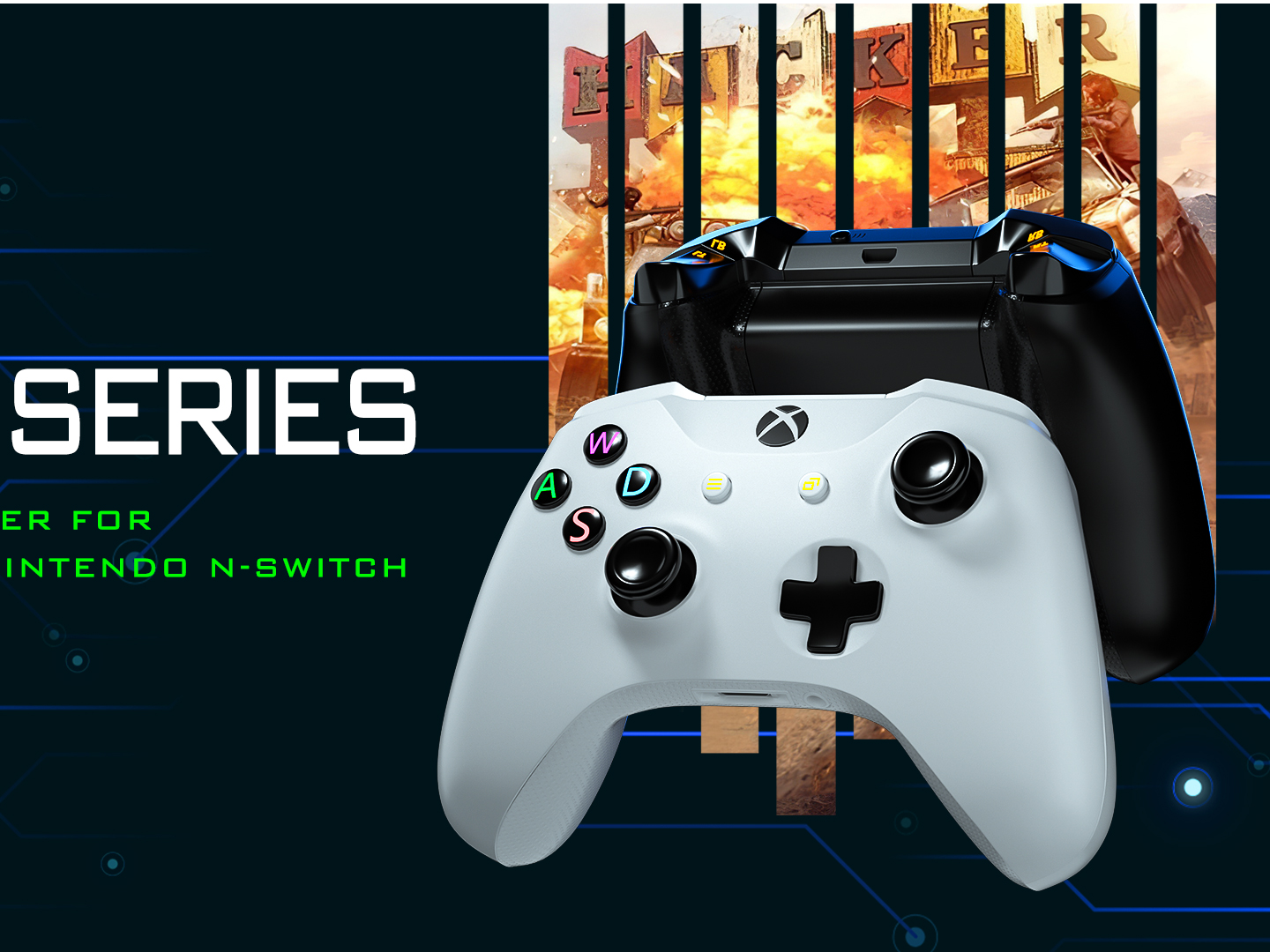 XBOX游戏手柄，建模渲染海报制作_猫叔Q-站酷ZCOOL