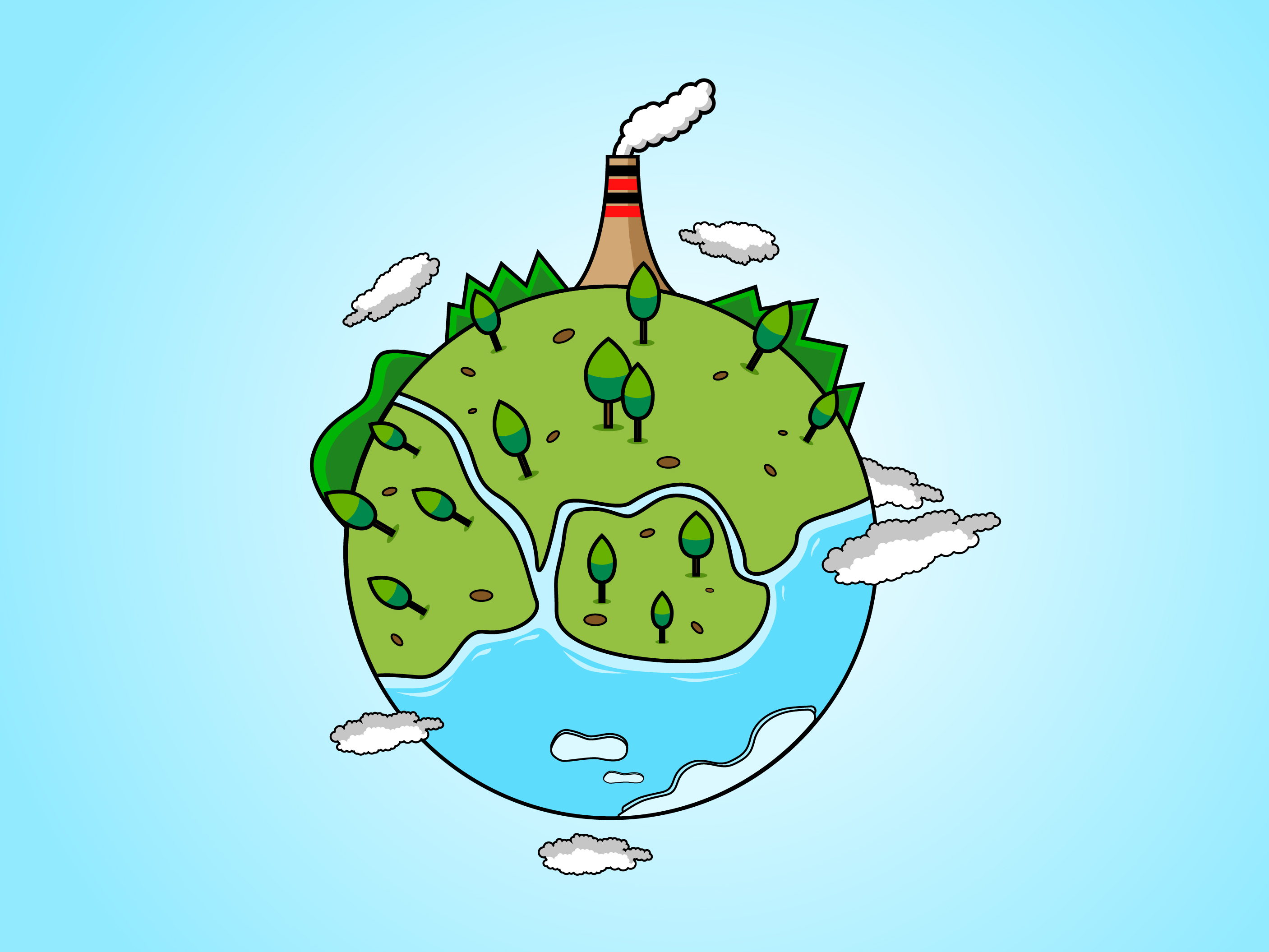 插画-地球~_晴天小站-站酷ZCOOL