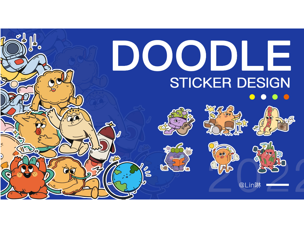 Doodle风格系列插画_小啉茶苦瓜-站酷ZCOOL