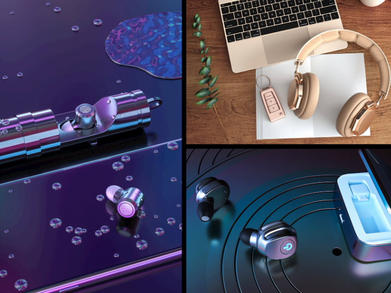 C4D蓝牙耳机建模渲染_exia130-站酷ZCOOL