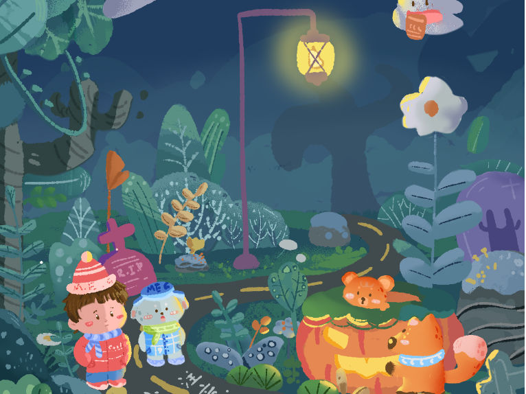 夜空系列的画作完成了_画画中的小菌S4-站酷ZCOOL