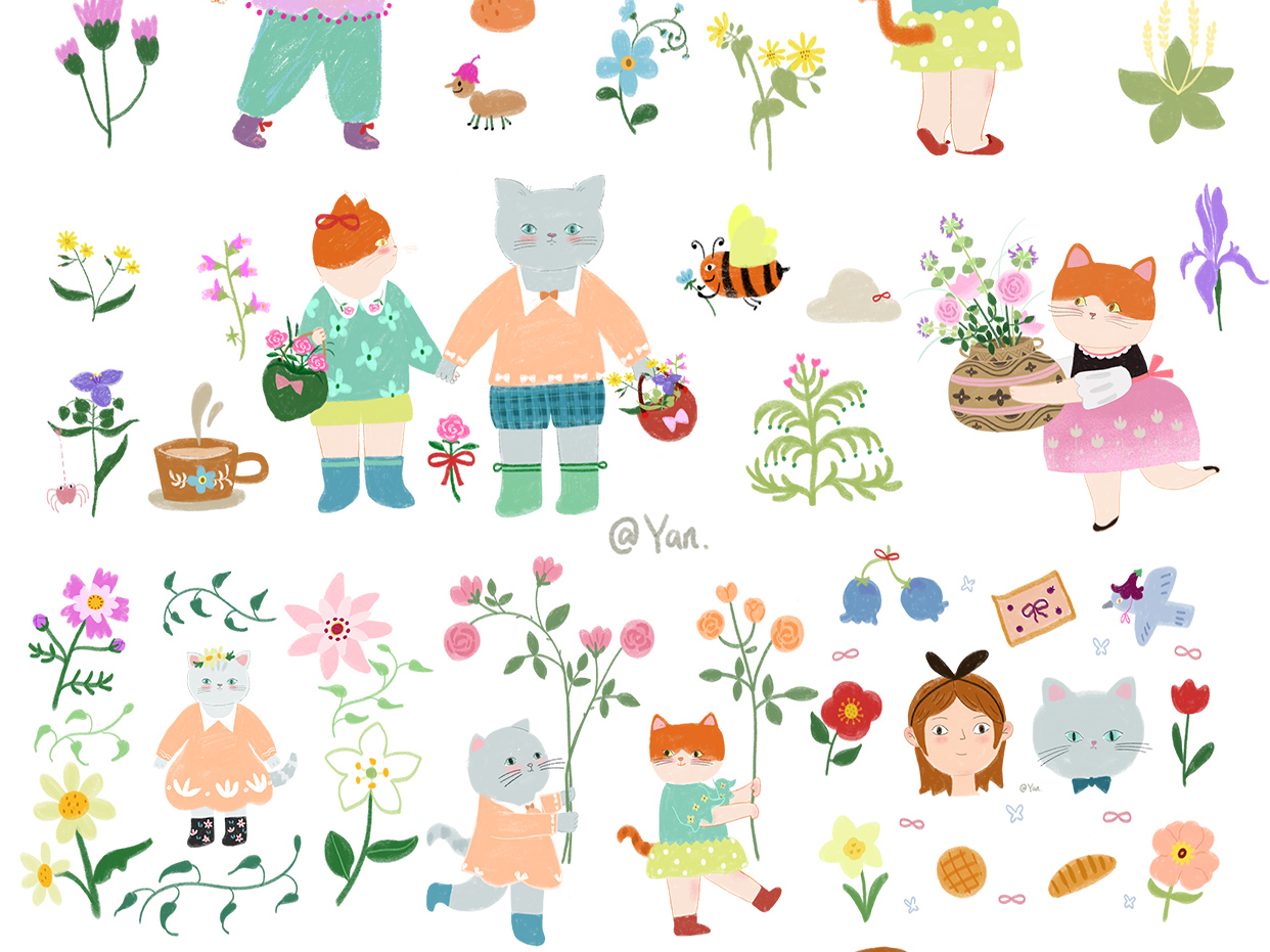 花园主题系列1-10 合集_汤圆Yan-站酷ZCOOL