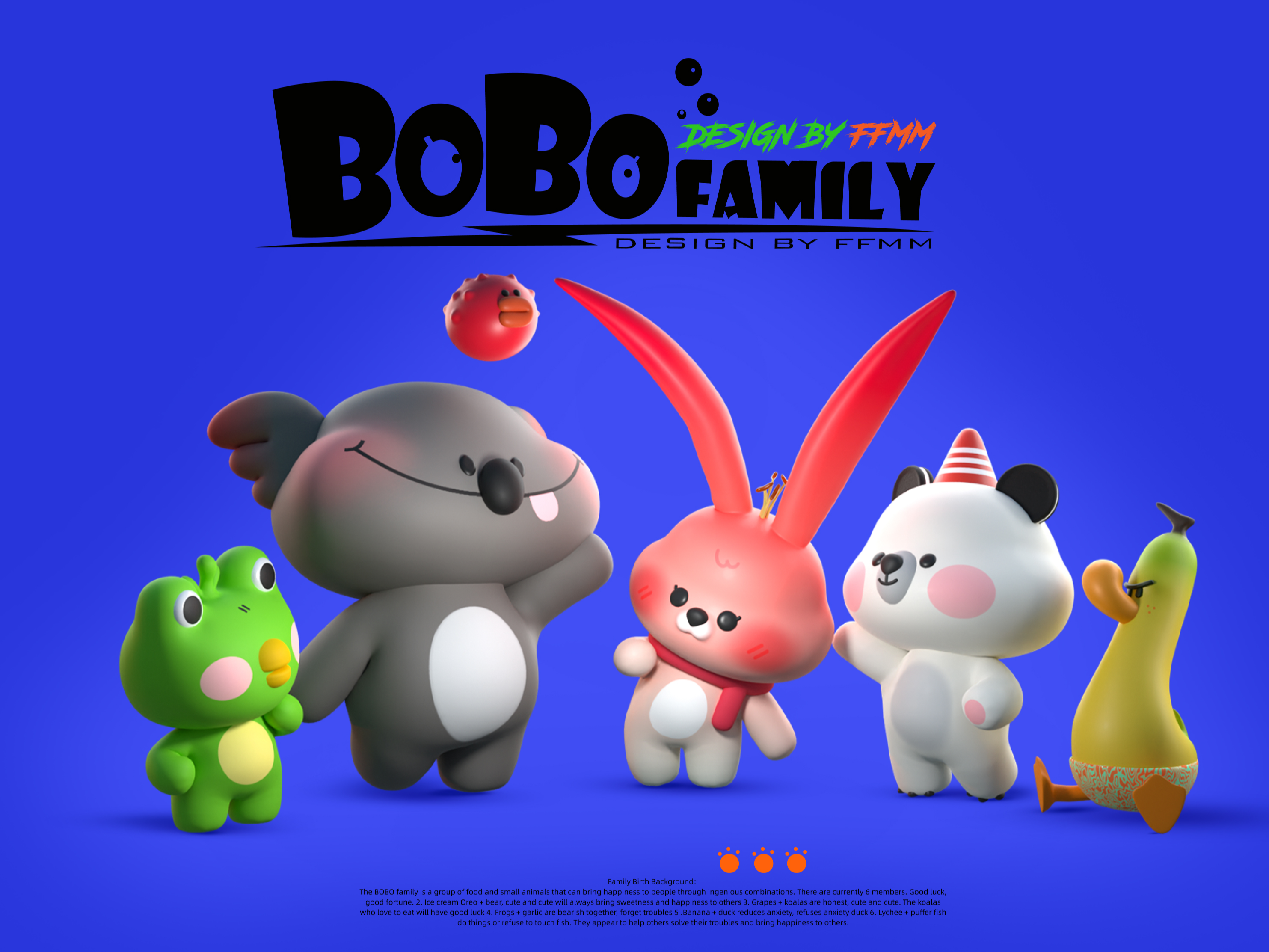 原创IP设计|BOBO家族ip设计-（可授权）×方方面面_方方面面STU-站酷ZCOOL